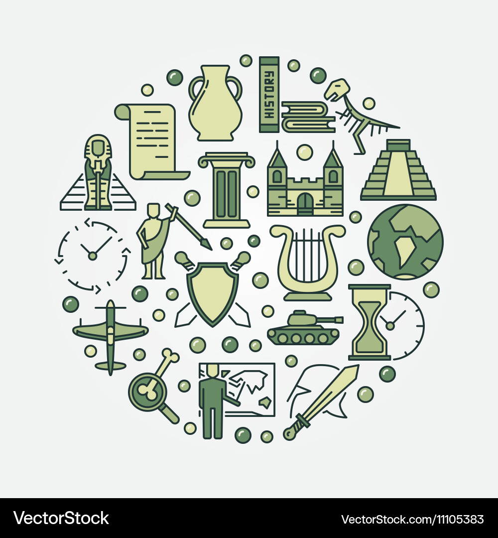 History education round symbol Royalty Free Vector Image