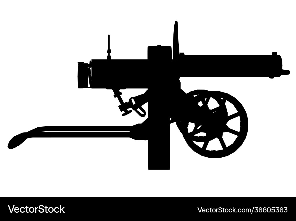 Maxim Machine Gun Silhouette Royalty Free Vector Image