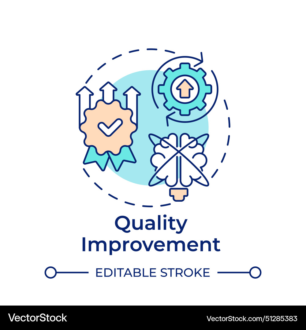 Quality improvement multi color concept icon Vector Image