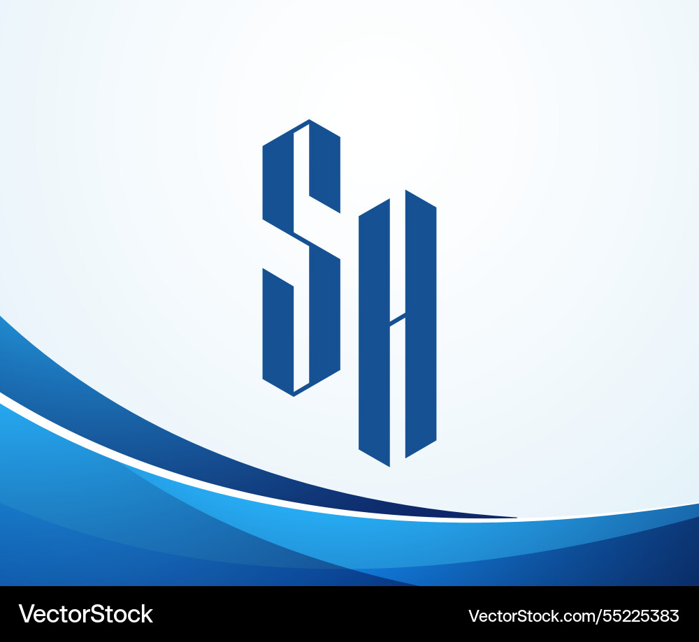 Sh alphabet letter logo design template elements Vector Image