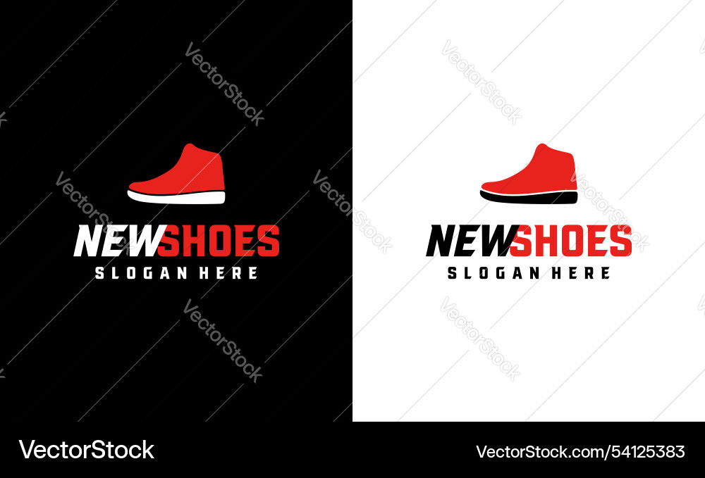 Simple shoes logo designs shop Royalty Free Vector Image