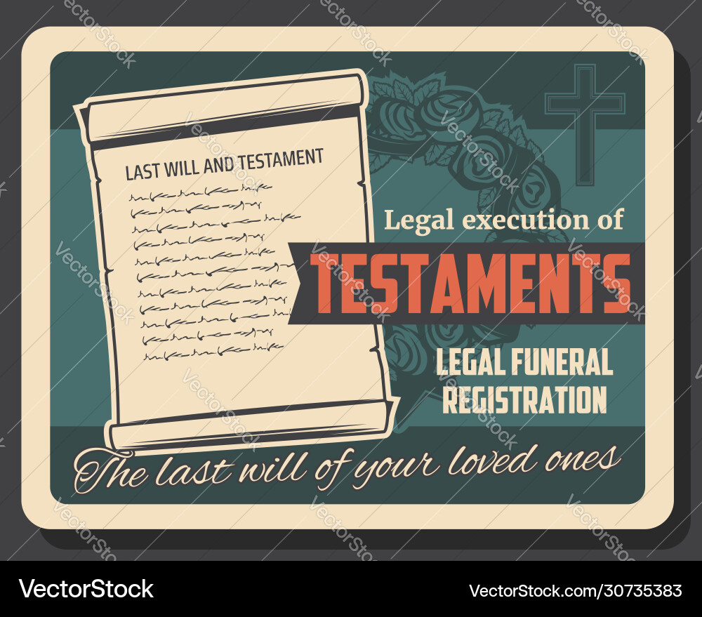 Testament execution and funeral service Royalty Free Vector