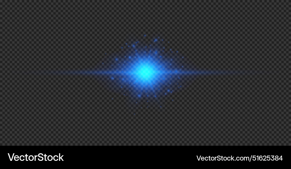 Blue horizontal light effect of lens flares Vector Image