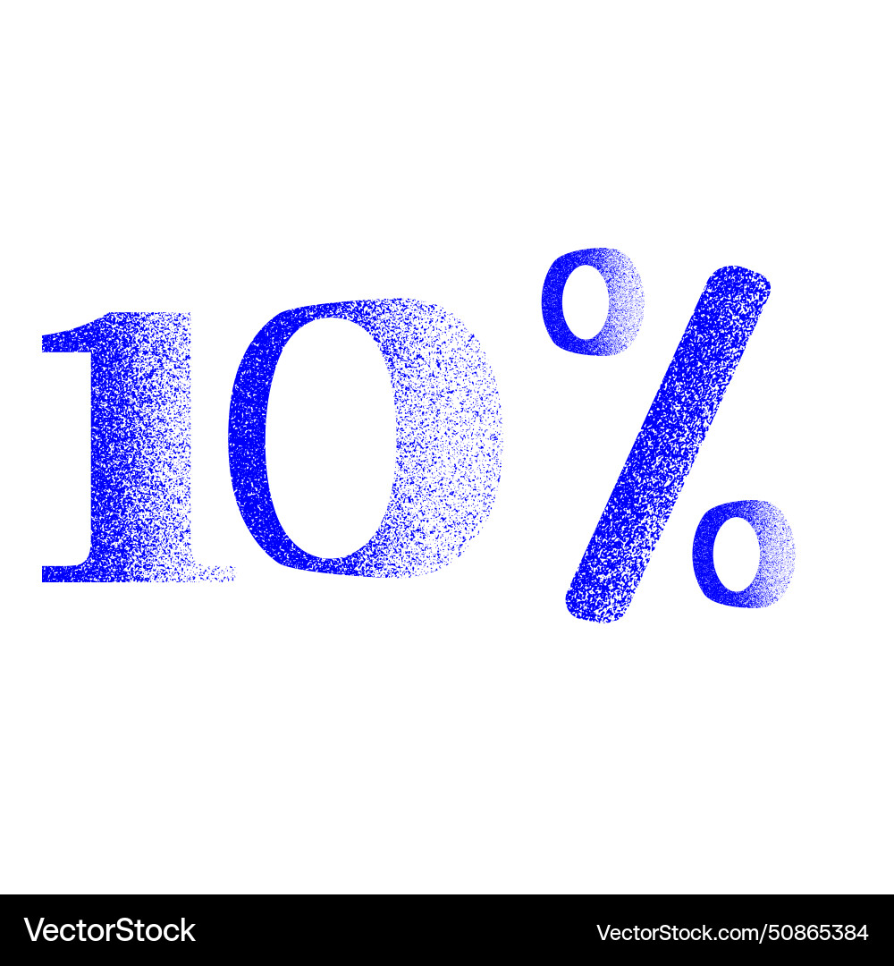 Discount numbers with noise effect 10 percent Vector Image