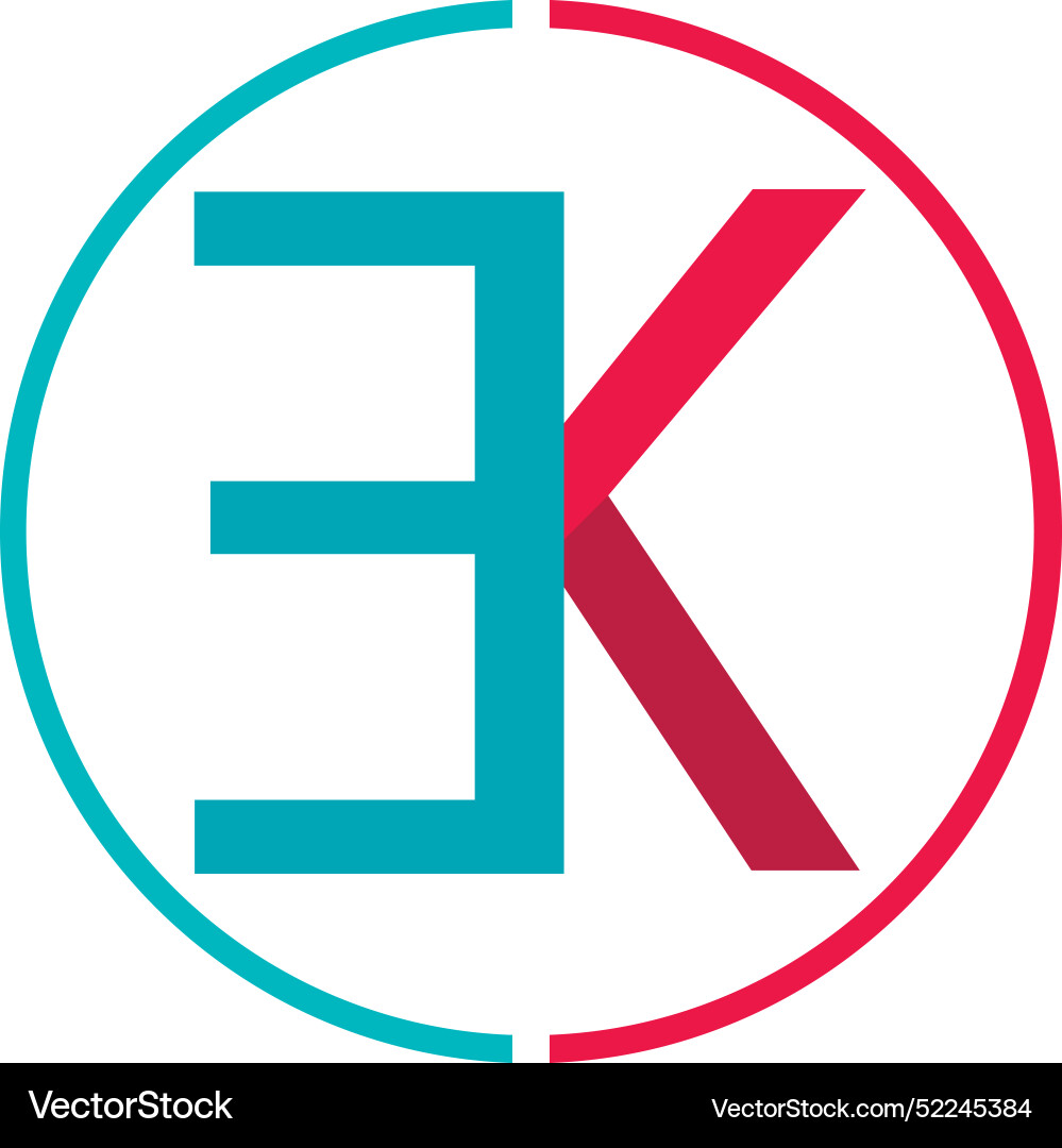 Ek letter logo design creative Royalty Free Vector Image