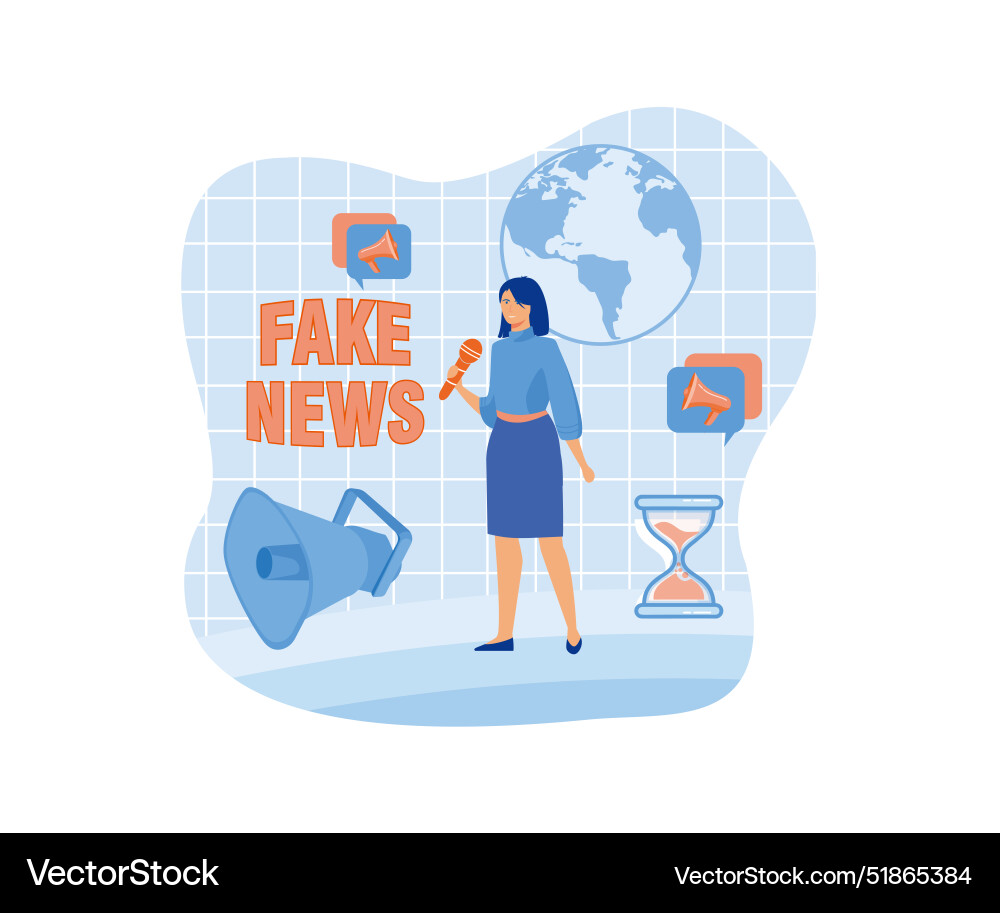 Fake News Misleading Information People Share Vector Image