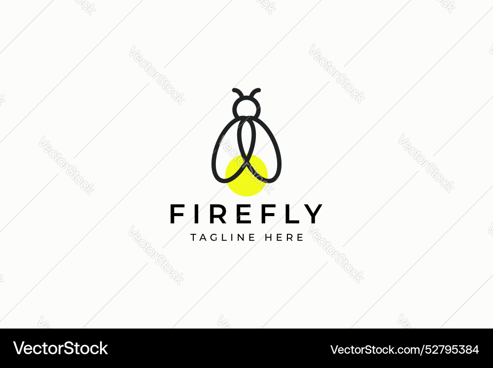 Firefly logo glowworm beetle firebug minimalist Vector Image
