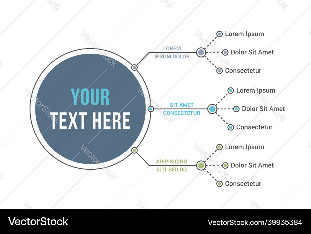 Flussdiagramm mit 3 Elementen Lizenzfreies Vektorbild