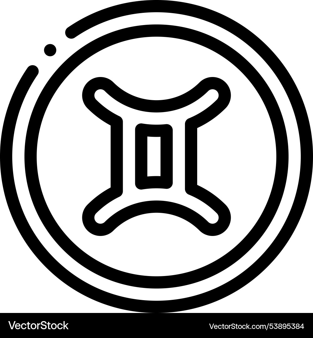 Gemini icon thin linear style design isolated Vector Image
