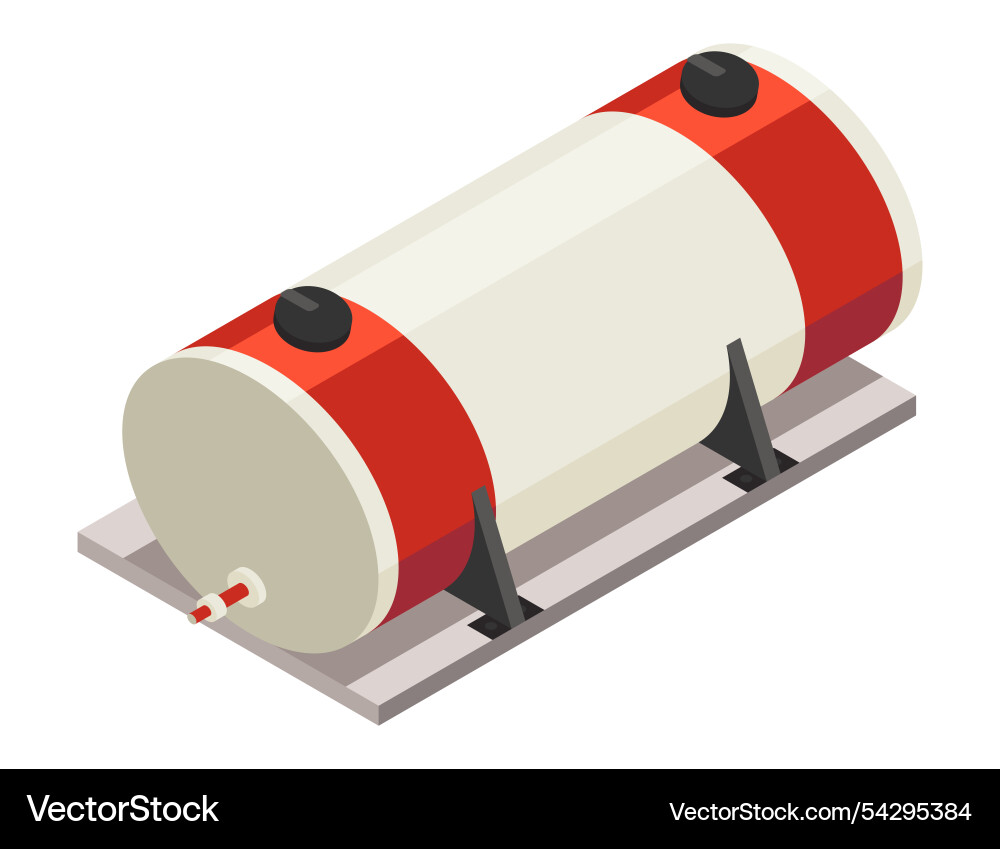 Isometric industrial fuel tank red Royalty Free Vector Image