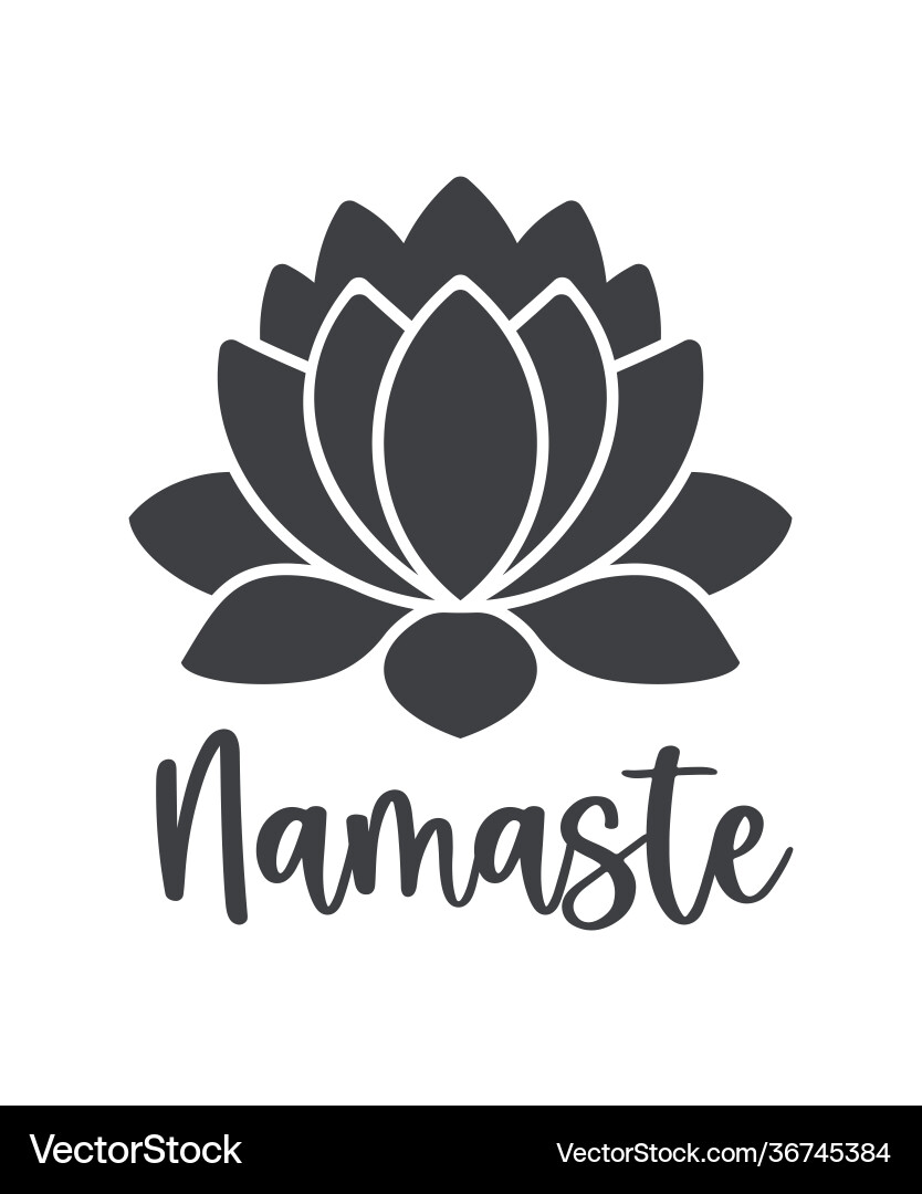 Lotus Flower - Namaste Symbol Royalty Free Vector Image