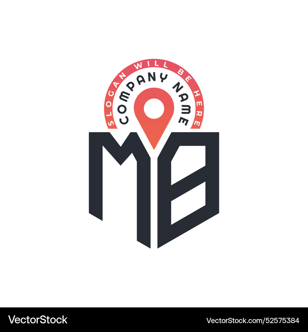 Mb location logo design for human resources Vector Image