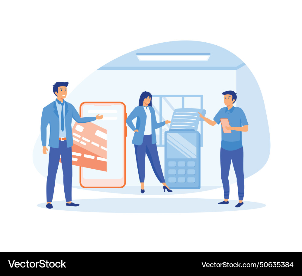Online and mobile payments concept pos terminal Vector Image