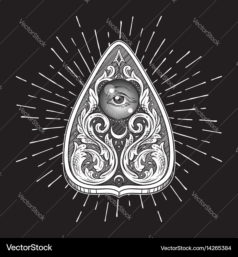 Ouija Board Planchette Drawing Planchette Intricate Planchette For