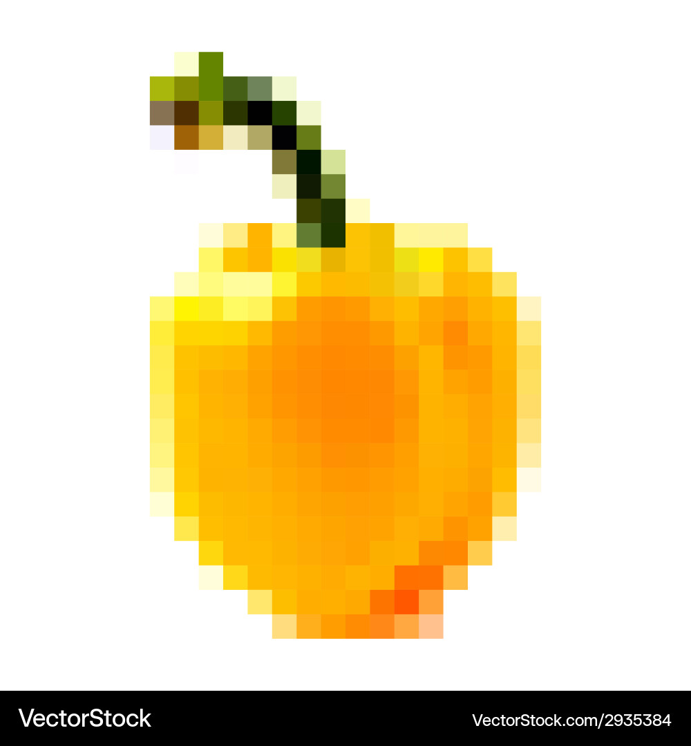 Pixel yellow bell pepper Royalty Free Vector Image