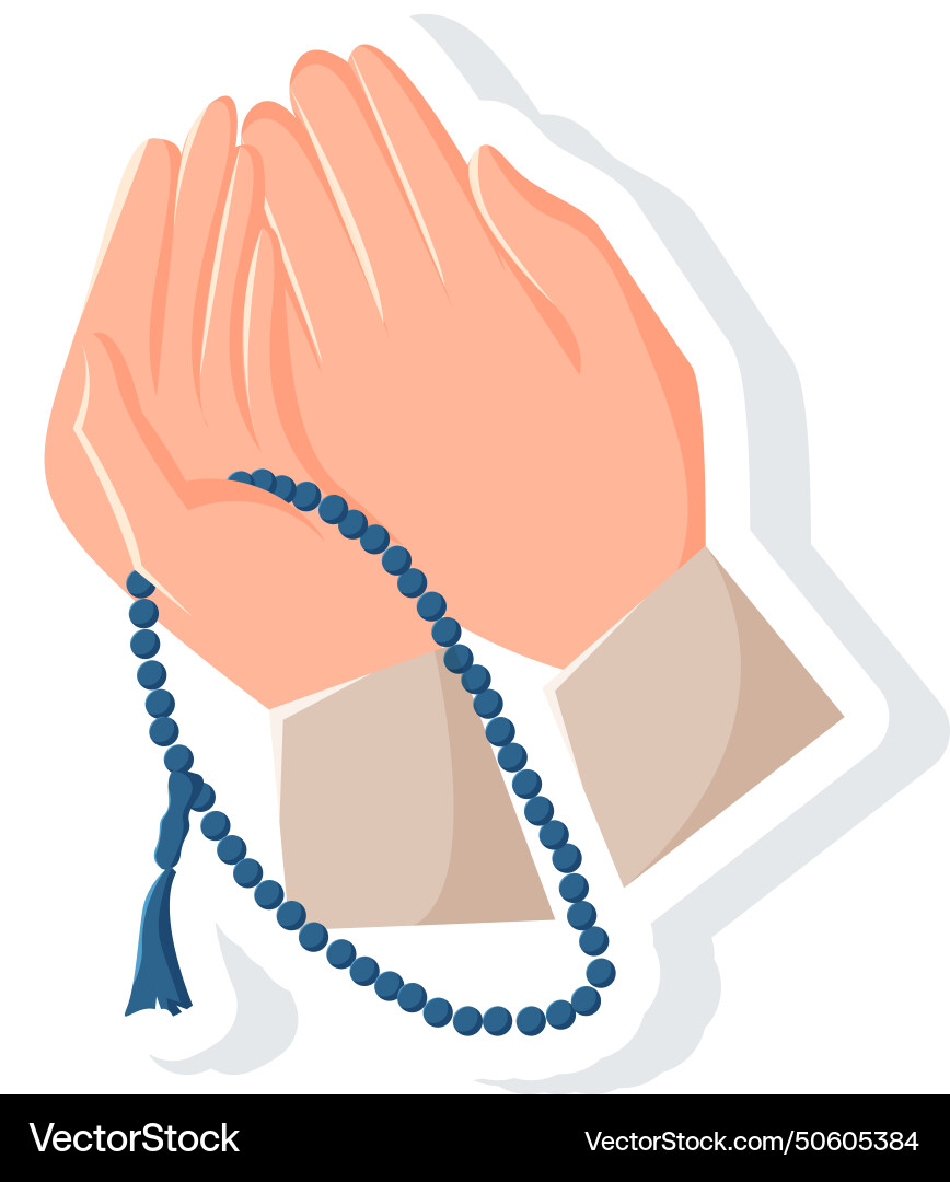 Praying hands sticker Royalty Free Vector Image