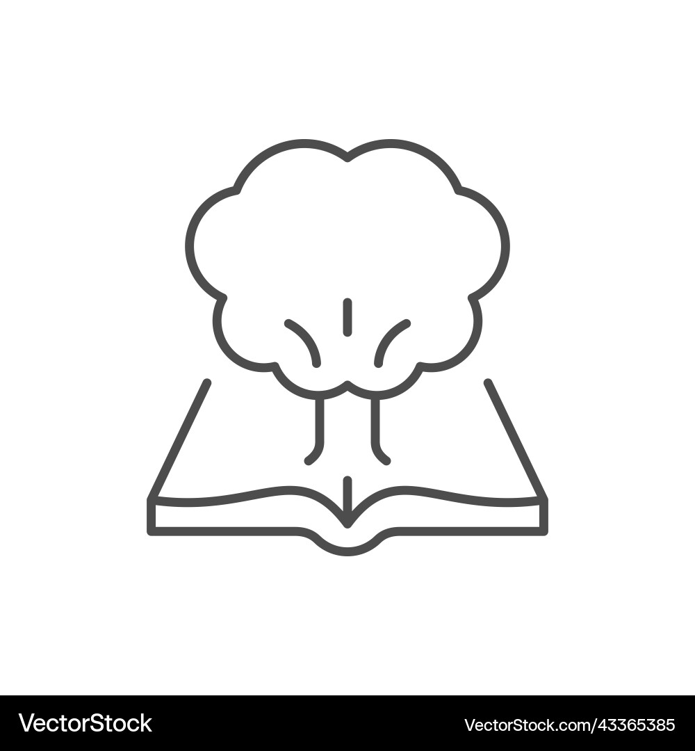 Book wisdom line outline icon Royalty Free Vector Image