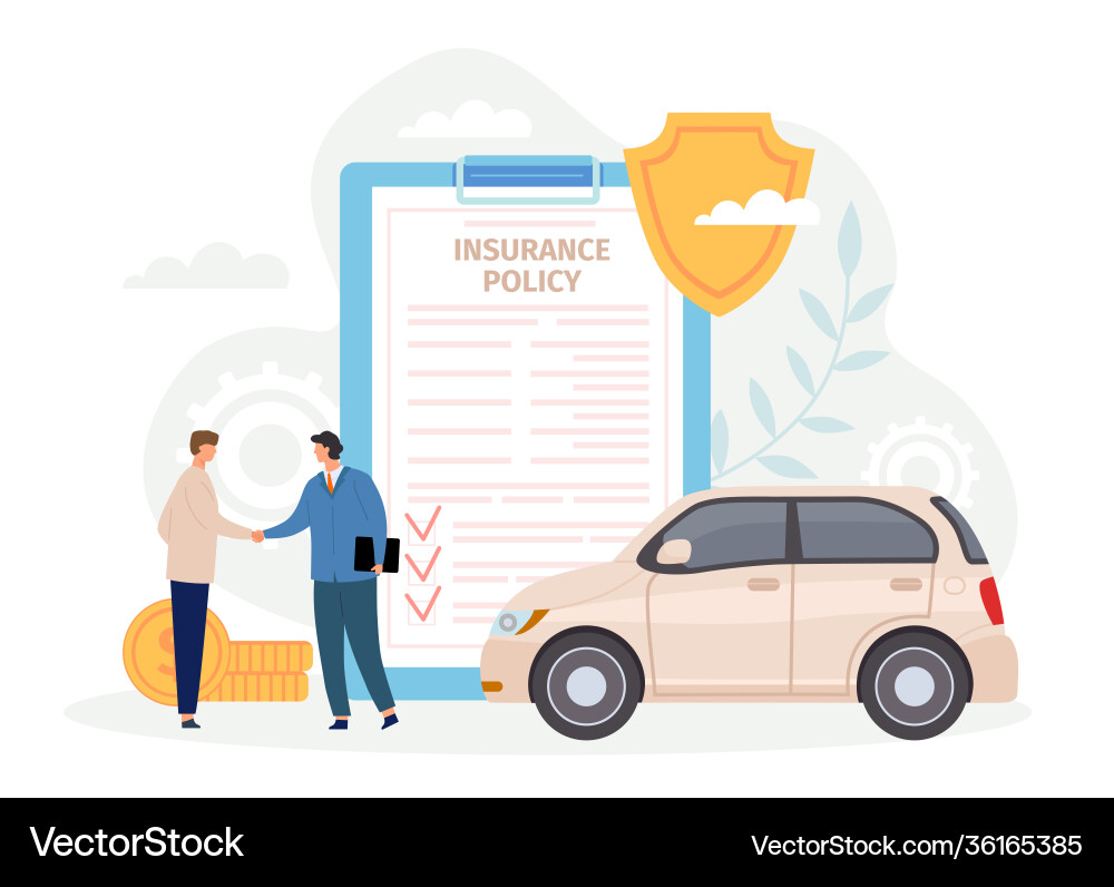 Car Insurance Contract Handshake Royalty Free Vector Image