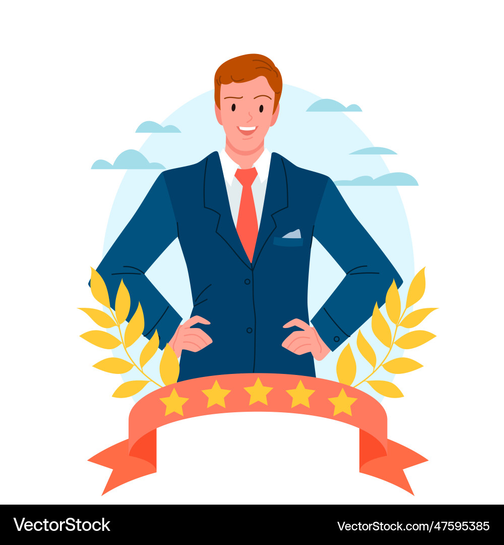 Cartoon recognition corporate congratulations Vector Image