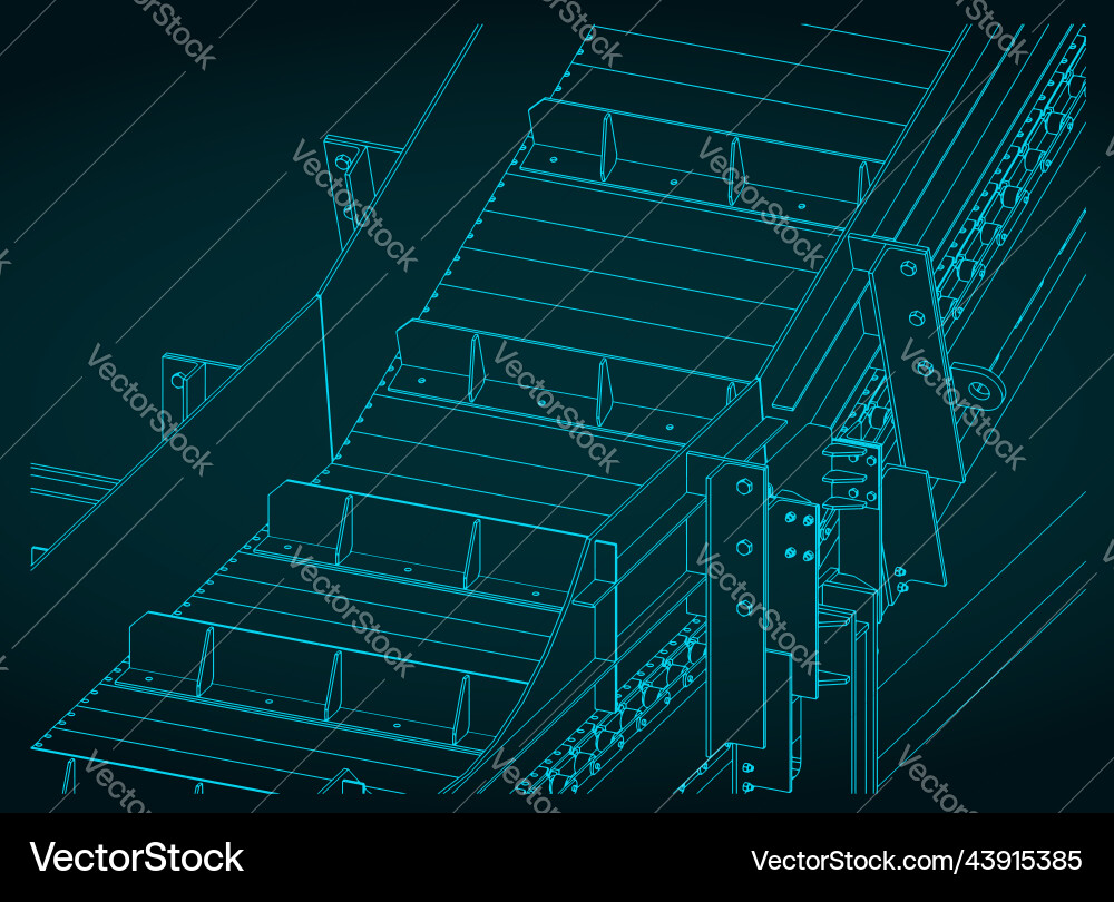 Chain conveyor close up Royalty Free Vector Image