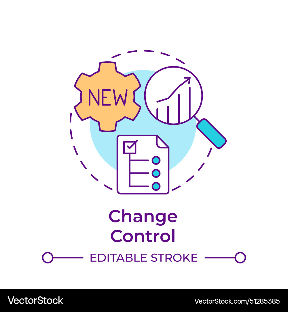 Change control multi color concept icon Royalty Free Vector