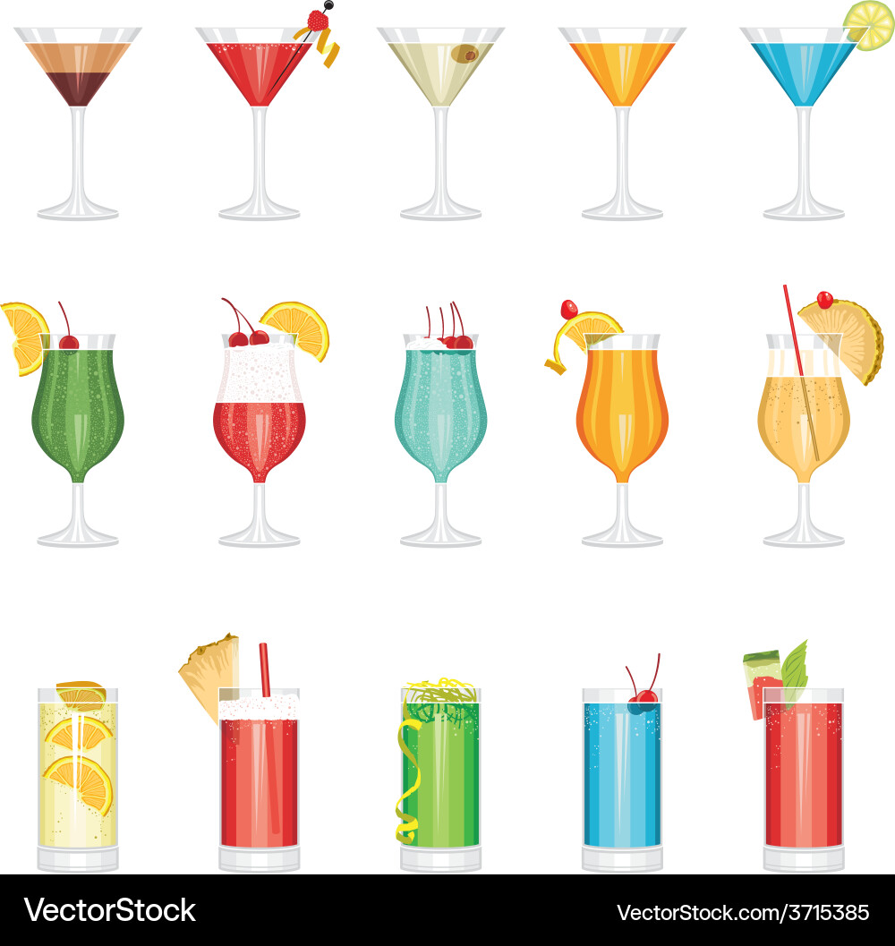 Cocktail set Royalty Free Vector Image - VectorStock