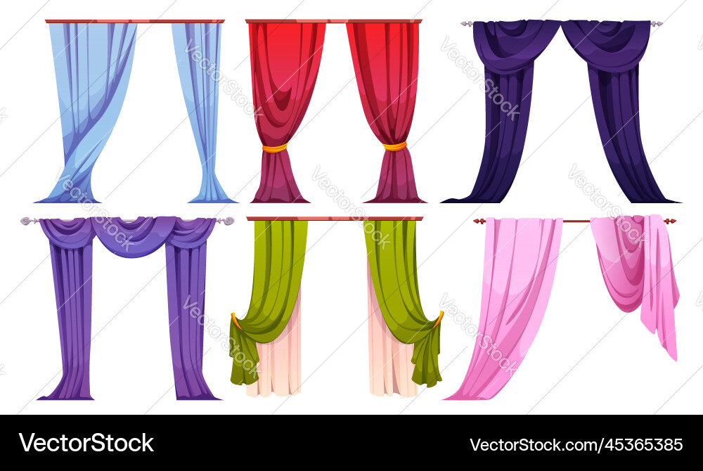 Colorful Curtain Set Royalty Free Vector Image