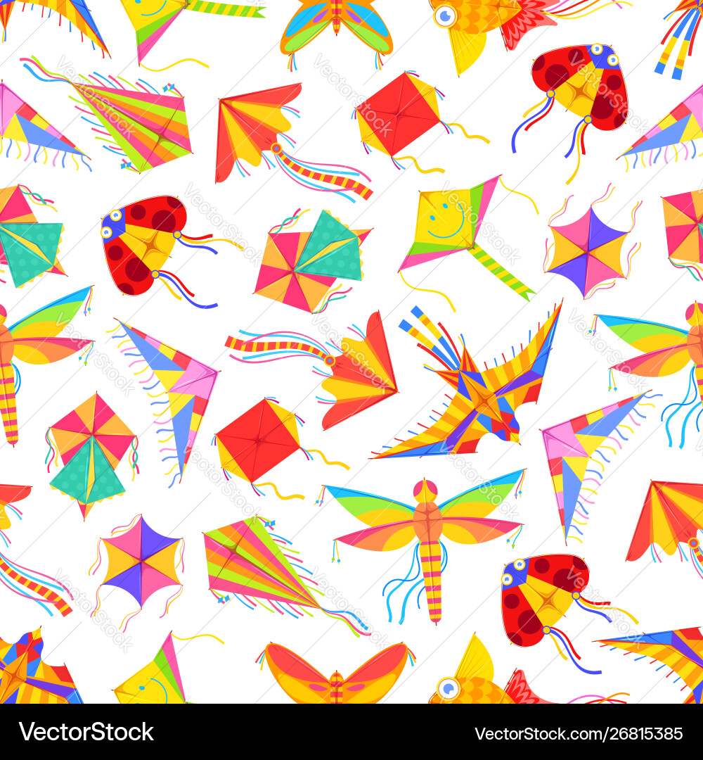 Colorful Kite Pattern - Kids & Animals Vector Image