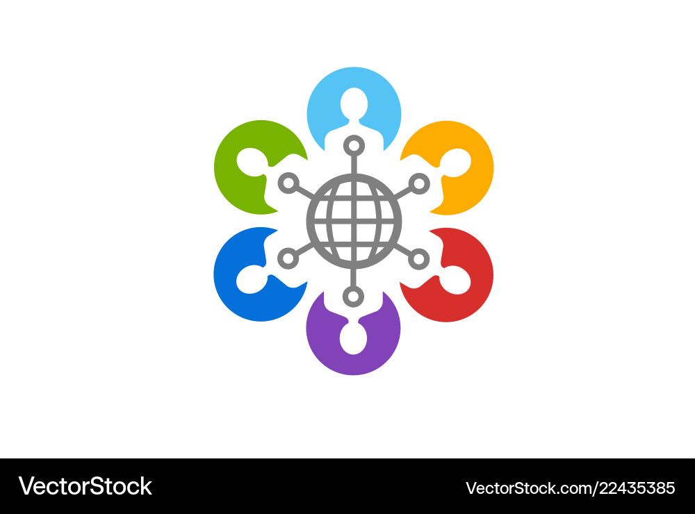 Colorful people group team logo Royalty Free Vector Image