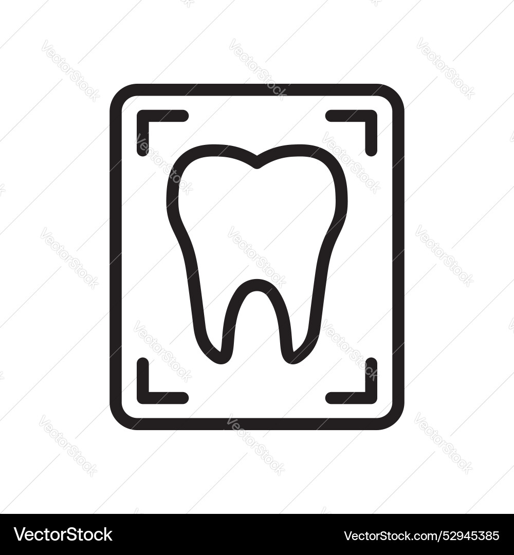 Dental x ray line icon isolated on white Vector Image