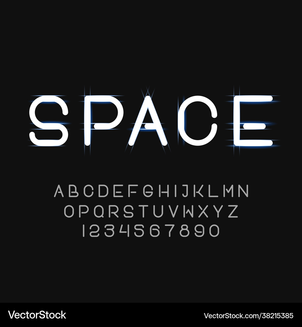 Futuristic alphabet font thin abc letters Vector Image