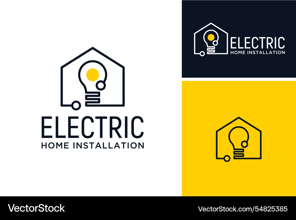 House light bulb circuit home electricity logo Vector Image
