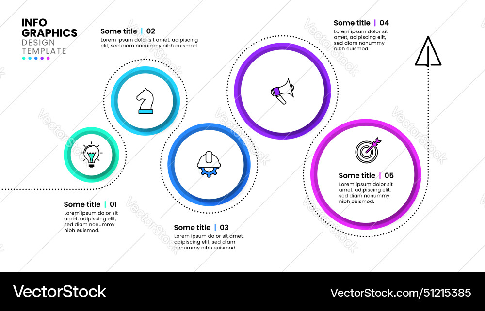 Infographic template increasing circles Royalty Free Vector