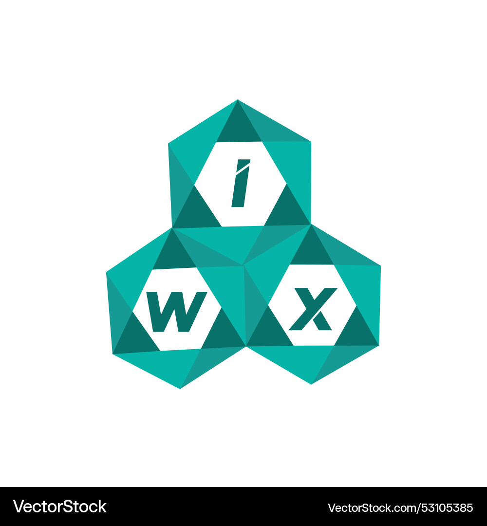 Iwx creative minimalist letter logo unique Vector Image