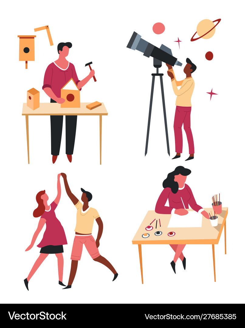 Leisure activity and hobbies craft art Royalty Free Vector