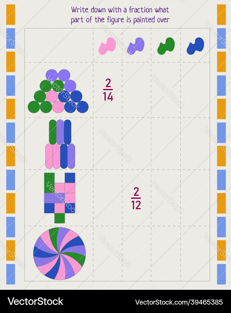 Math worksheet for kids Royalty Free Vector Image