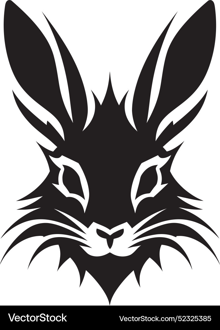 Shadowed serenity black rabbit designstylish Vector Image