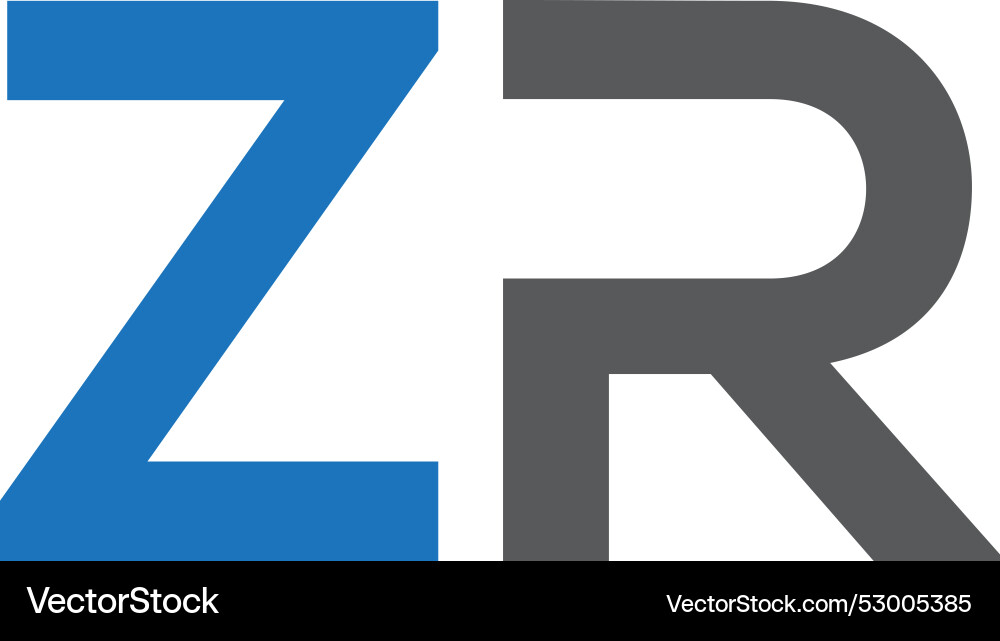 Zr letter logo design initial Royalty Free Vector Image