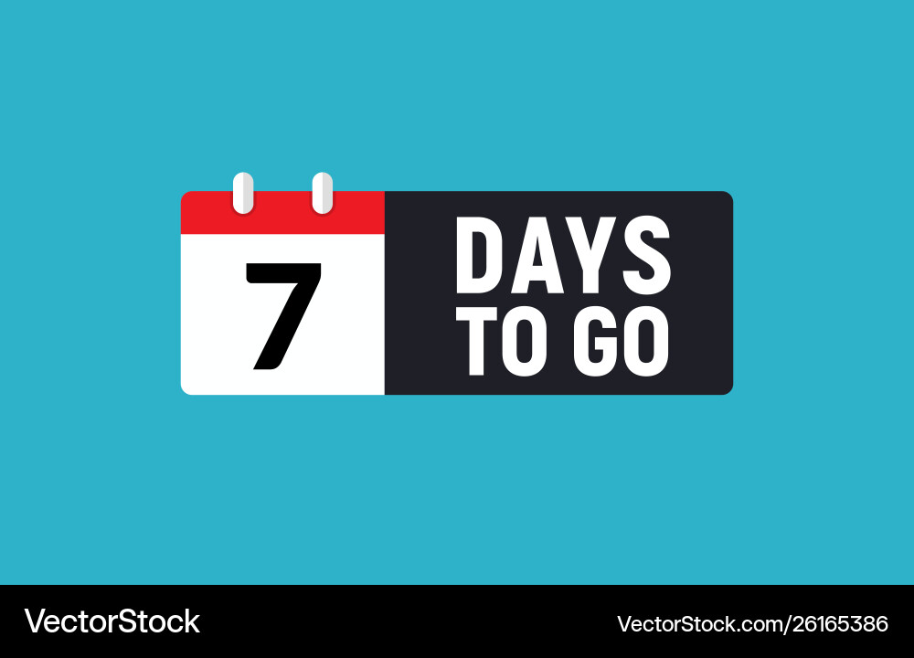 7 days to go last countdown icon seven day Vector Image