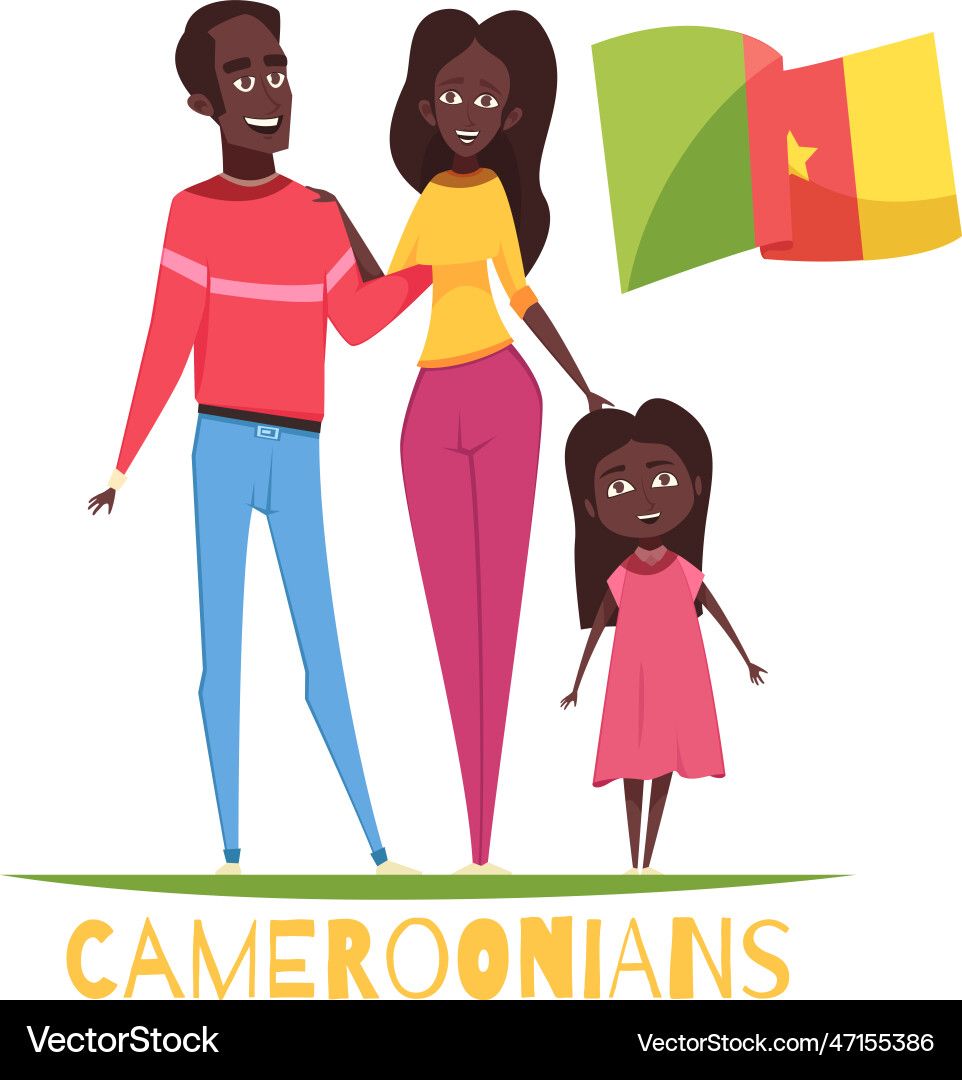 Cameroonian family nationality composition Vector Image