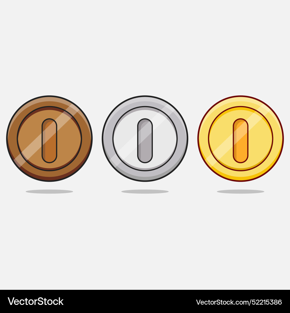 Coin game collection Royalty Free Vector Image