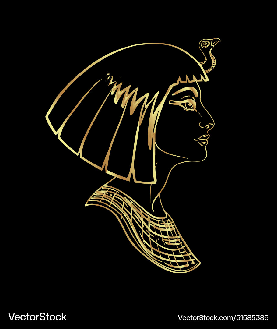 Egyptian queen cleopatra isolated on white Vector Image