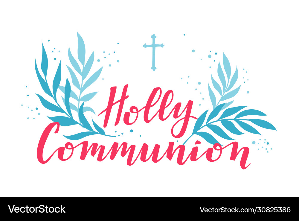 First Holy Communion Card Template Royalty Free Vector Image