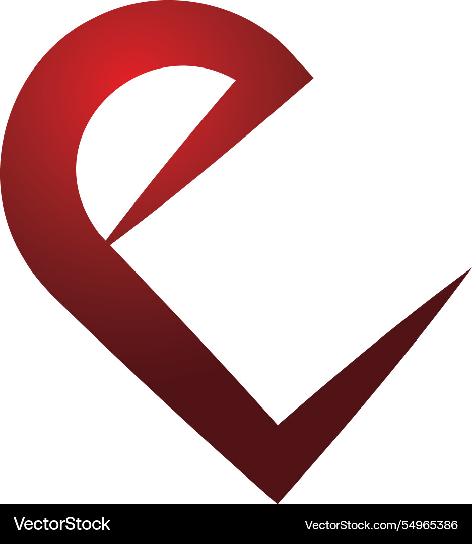 Love inspired letter e logo Royalty Free Vector Image