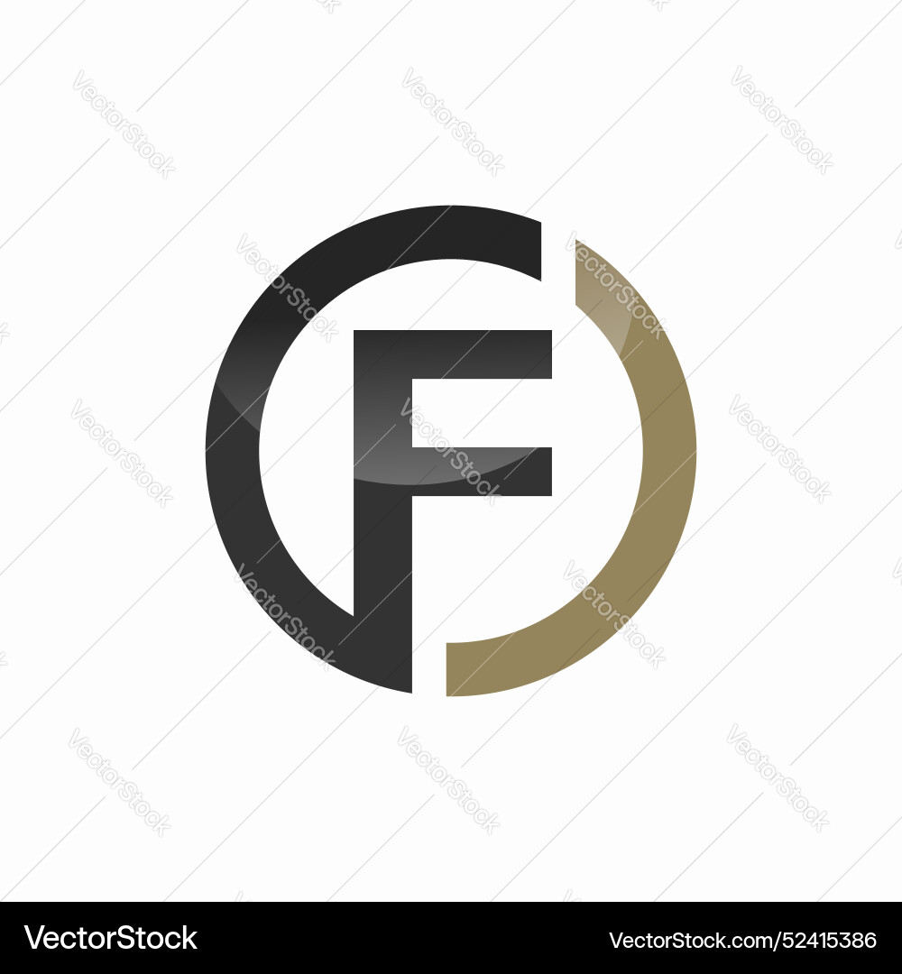 Minimalist initial f and circle logo design Vector Image