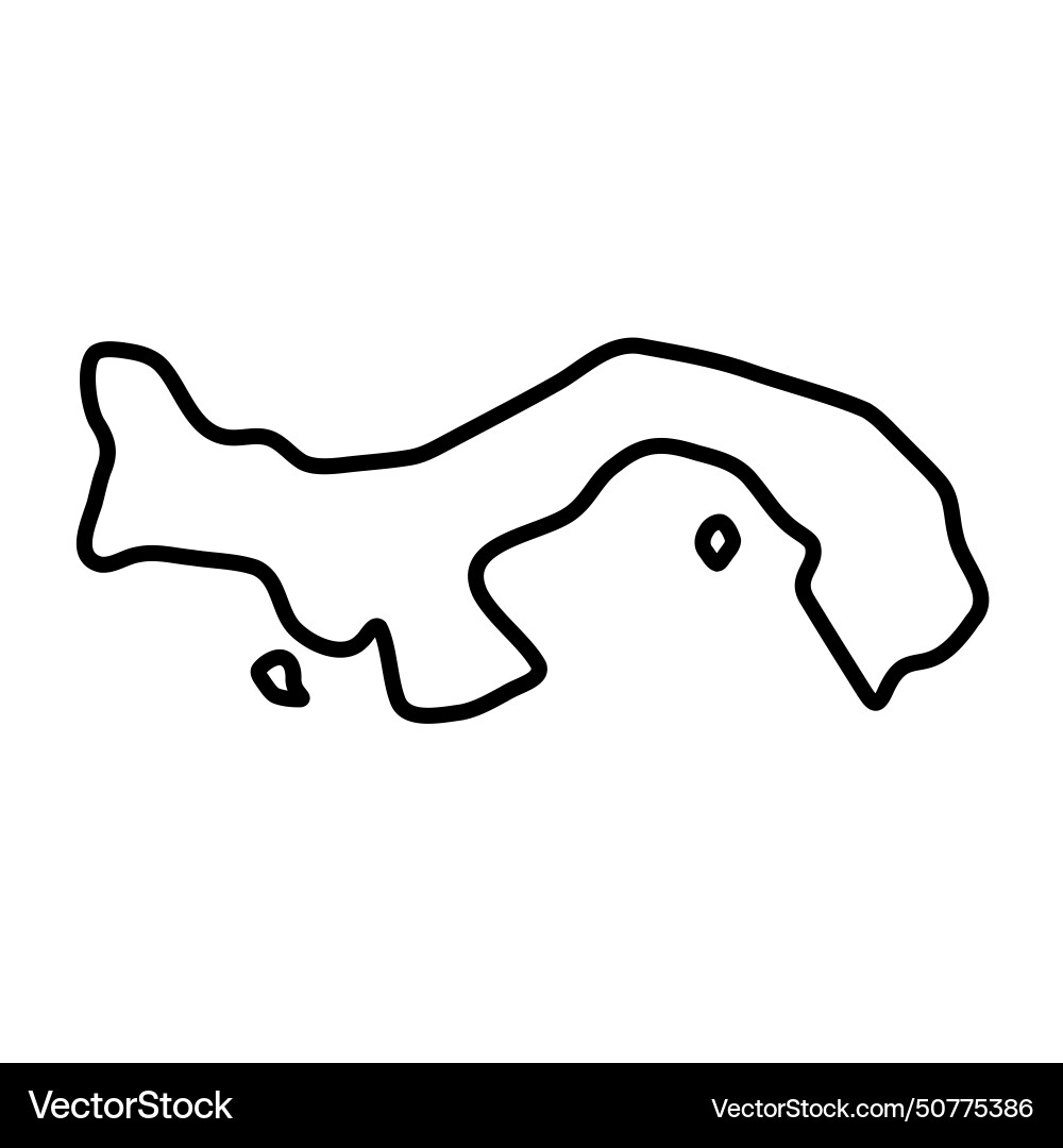 Panama simplified outline map Royalty Free Vector Image