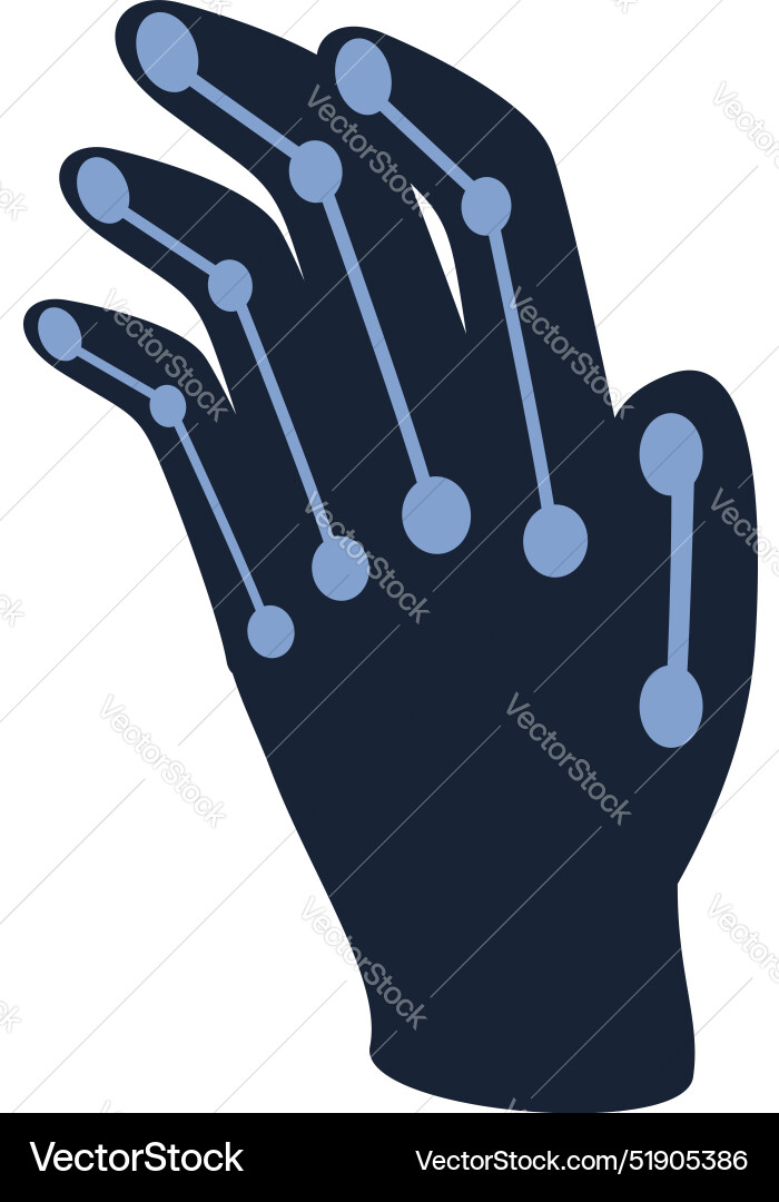 Robotic Hand Showing Artificial Intelligence Vector Image