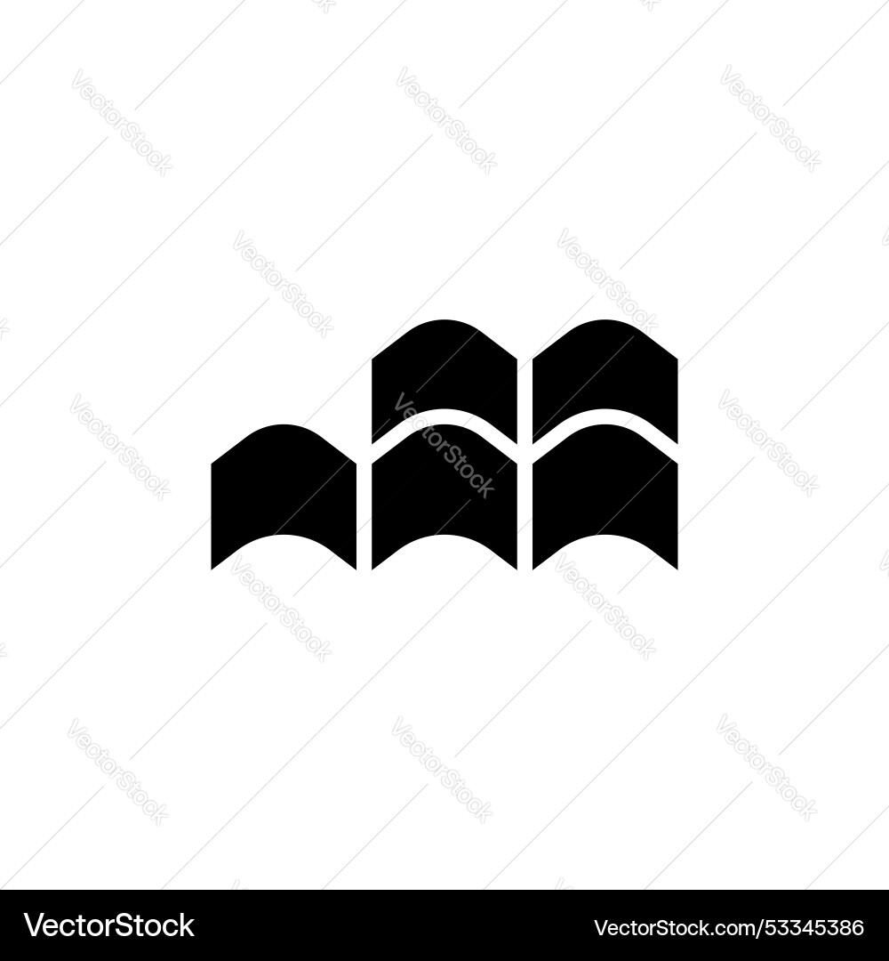 Roof tile line icon isolated on white background Vector Image