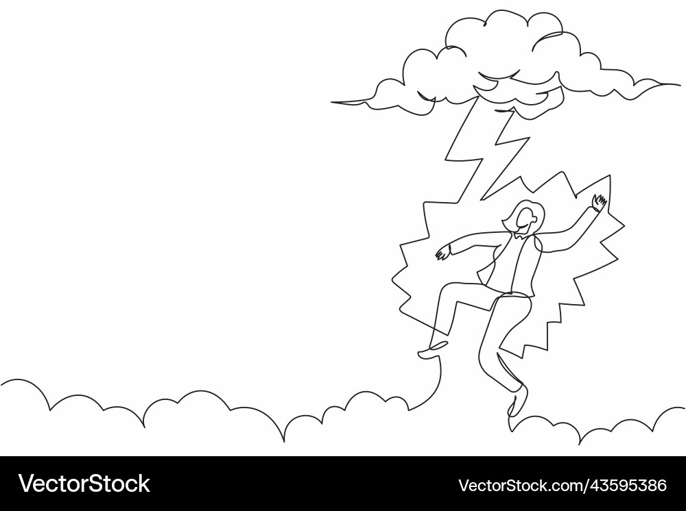 Single continuous line drawing unlucky Royalty Free Vector