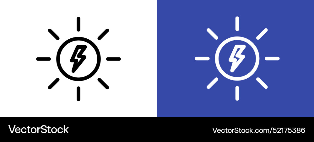 Solar energy logo sign set outline Royalty Free Vector Image